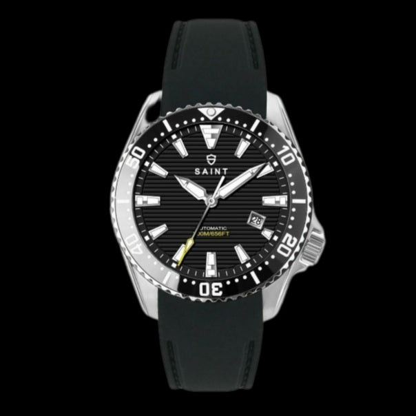 The Racer Black ( rubber strap) – Saint automatic watches